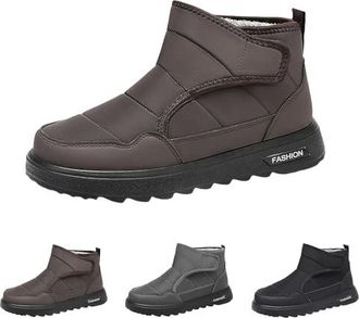 Generic Bottes dhiver pour femme - Sans fermeture éclair - Chaussures de neige doublées - Bottes à plateforme - Légères - Bottes de randonnée - Bottes courtes