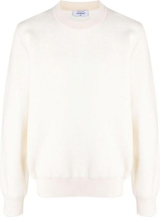Off-white Rundhalspullover - Weiß