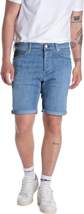 Replay Herren Short RBJ.981 Short - Tapered Fit - Blau Schwarz Beige W29-W40, Größe:W 33, Farbe:685 866-009 Medium Blue
