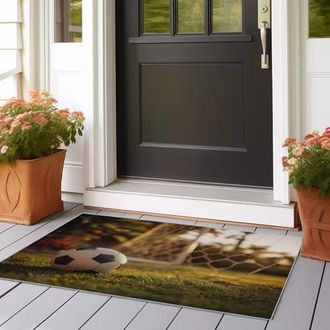 Generic Vert Tapis Doux et Moelleux, Sports Football Gazon Tapis Design &agrave; Poil Ras Doux pour Salle &agrave; Manger Chambre Adulte et Ado 140 x 200 cm