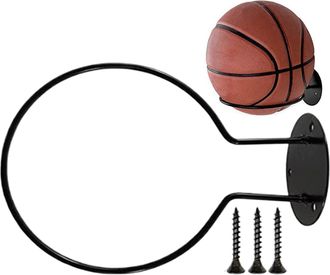 Generic Ballhalter - Pr&auml;sentationsst&auml;nder Aus Schwarzem Metall, Platzsparender Sport-Organizer, Wandmontierter Ballst&auml;nder, Langlebige Aufbewahrungsl&ouml;sung F&uuml;r