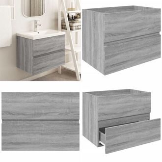 vidaXL Vidaxl - Armoire dévier Sonoma gris 60x38,5x45 cm Bois dingénierie - Armoire De Salle De Bain - Meuble Vasque - Rangement Salle De Bain - Meuble