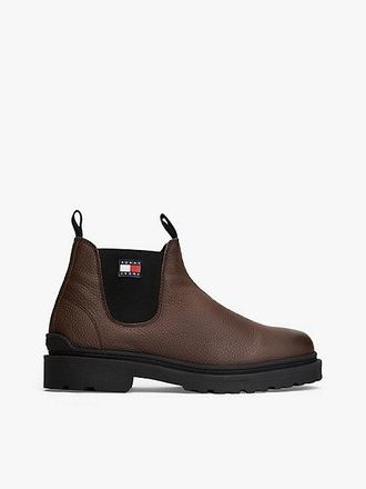 Tommy Hilfiger Bottines Chelsea en cuir effet grain fin