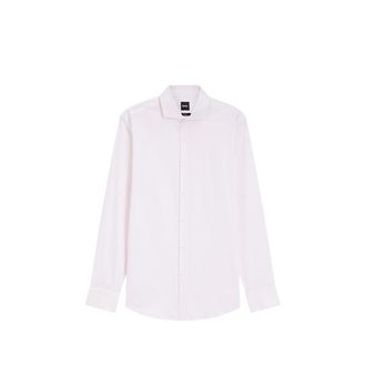 HUGO BOSS Chemise droite &agrave; rayures en coton m&eacute;lang&eacute;