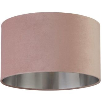 Licht-Erlebnisse Abat-jour pour lampes suspendues en tissu &Oslash; 38 cm rond en verre moderne bross&eacute; argent rose