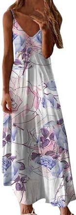 Generic Robes amincissantes pour femme, robe d&eacute;t&eacute;, jupe longue, coupe ajust&eacute;e, 2026, violet, XXL