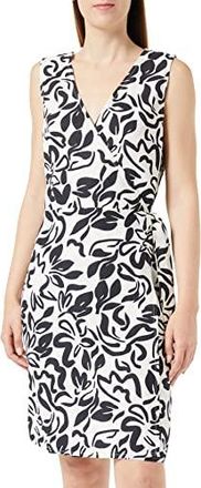 Pieces PCLARISA SL Short Wrap Linen Dress Robe, Black/AOP:BIG Flower, XL Femme