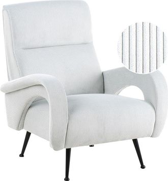 Beliani Beliani - Sessel Mintgr&uuml;n aus Cord mit Schwarzen Beinen Retro Stil Design f&uuml;r Wohnzimmer Schlafzimmer Flur