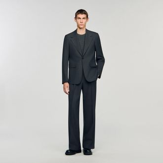 Sandro Weite Anzugjacke aus Wolle