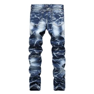Generic Jeans Herren Slim Fit, Jeanshose Herren Zerrissene,Hosen Herren Jeans Vintage Straight Lässig Hose Trendiges Trousers Streetwear Vielseitig Vintage Pa