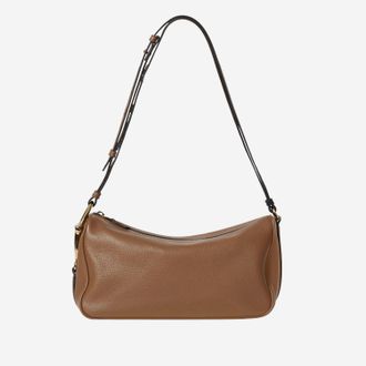 Gucci Womens Half Horsebit Shoulder Bag Brown Leather Handbags Hand
