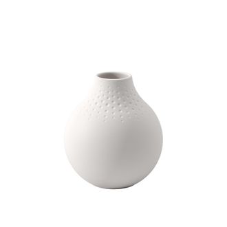 Villeroy & Boch Villeroy und Boch Collier Blanc Vase Perle No. 3, 11 x 11 x 12 cm, Premium Porzellan, Weiß