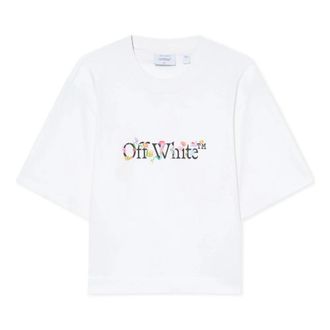 Off-white Buchiges leuchtendes Blumen-Crop-T-Shirt - - Tops - Damen - Wei&szlig; - XS
