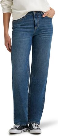 Lee Damen Legendary Relaxed Straight Jeans, Indigo-Steppdecke, 46 Lange