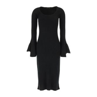 Proenza Schouler Geripptes Midikleid mit Volant - - Dresses - Damen - Schwarzk - L