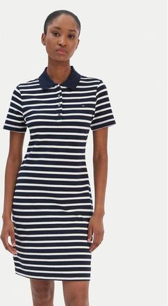 Tommy Hilfiger Kleid f&uuml;r den Alltag 1985 WW0WW43228 Dunkelblau Slim Fit