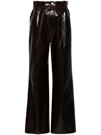 Nanushka pantalon ample Sato - Marron