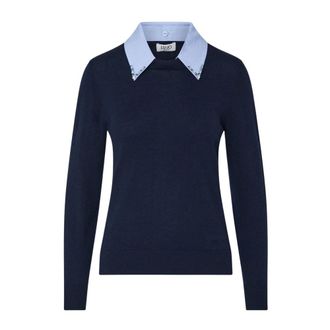 Liu Jo Pull Col Rond - Femme - Pulls - Bleu - Taille: 38 FR
