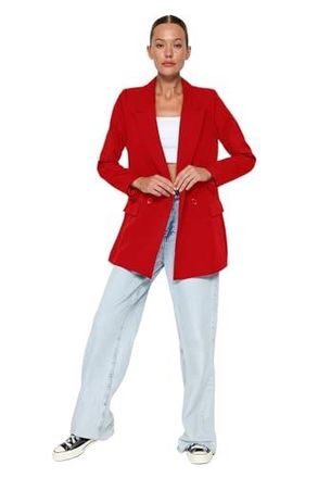 Trendyol Red Classic Veste Classique Rouge, 42 Femme