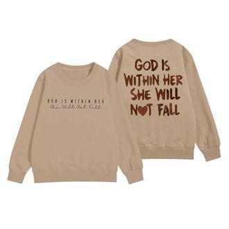 Generic Sweat-shirt pour femme Pull tendance &agrave; manches longues Pull festif Sweat-shirt avec inscription en allemand Motif religieux Avant Dos Imprim&eacute; Mode de 