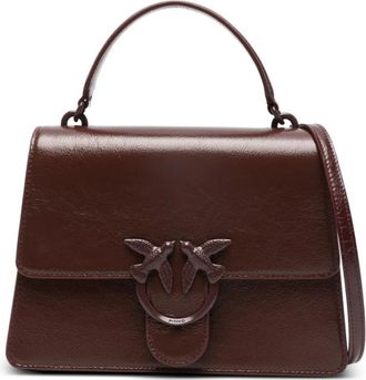 Pinko Pinko, Femme, Sacs, Rouge, Taille: ONE Size Top Handle Logo Plaque Detachable Shoulder Bag