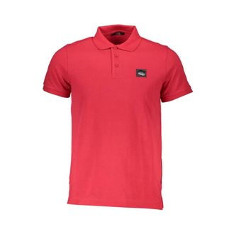 Cavalli Rotes Baumwoll-Poloshirt mit Logo - - Tops - Herren - Rot - M