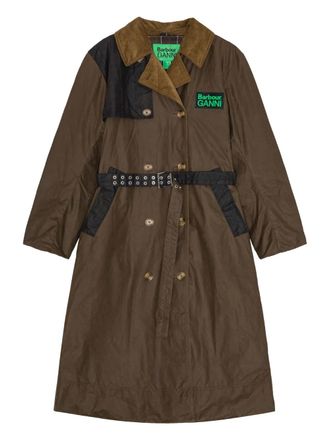 Ganni x Barbour Mantel mit G&uuml;rtel - Braun