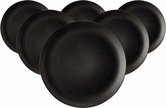 SELTMANN WEIDEN Liberty Velvet Black Speiseteller 6er Set, 28 cm, Runde Essteller mit mattem Finish, Sp&uuml;lmaschinen- und Mirkowellenfest, Porzellan, Schwarz