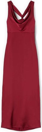 Motivi Langes Satin-Abendkleid mit Drapierung - - Dresses - Damen - Rot - XL