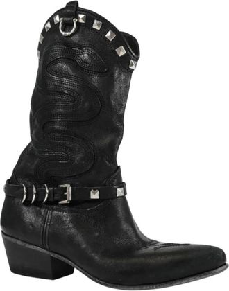 John Richmond Femme, Chaussures, Noir, Taille: 36 1/2 EU Stivale alto dettagli decorativi dal carattere deciso