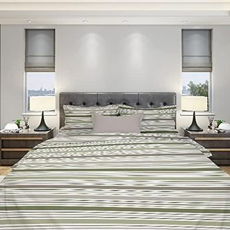 Homemania 13514 Albert-Bettwäsche-Set für Doppelbett, Spannbettlaken, Kissenbezug, mehrfarbige Baumwolle, 240 x 280 cm