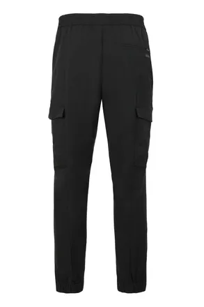 HUGO BOSS Mens Cargo Pants Elastic Poplin Black Eme Trousers