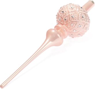 Com-Four Christbaumspitze in Rose gl&auml;nzend, Weihnachtsbaumspitze aus echtem Glas f&uuml;r Weihnachten, Tannenbaumspitze f&uuml;r den Christbaum, 30 cm