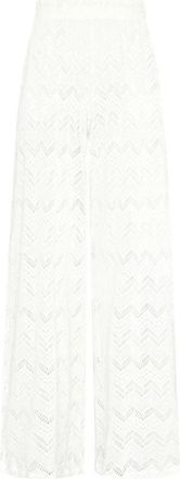 Vilebrequin Femme, Pantalons, Blanc, Taille: 44 FR Pantalon Large en Maille
