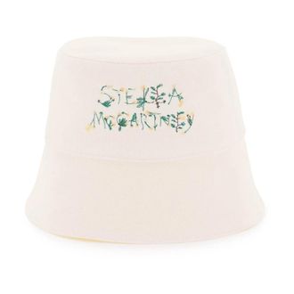 Stella McCartney Floral Logo Bucket Hat - - Accessories - Damen - Wei&szlig; - 57 CM