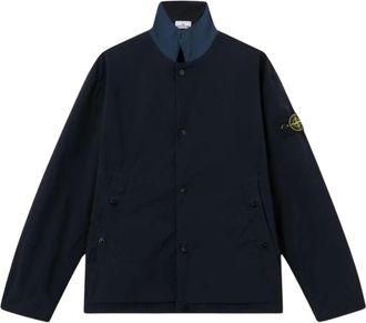 Stone Island Homme, Vestes, Bleu, Taille: L Marinelight Compact Touch Poly-TC Jacket