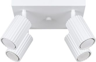 Sollux Lighting Deckenlampe Deckenleuchte Deckenstrahler Aluminium 4 Flammig 25 x 25 x 16,5 cm Karbon Weiß