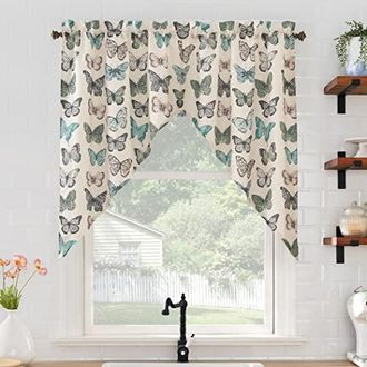 No. 918 Magdalena Voile-Vorhang, 142,2 x 96,5 cm, Blau, 1 Paar