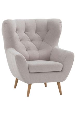 Stylife Ohrensessel, Beige, Holz, Textil, Birke, Buche,Buche, teilmassiv,vollmassiv, Uni, 88x104x92 cm, Fu&szlig;auswahl, Stoffauswahl, erweiterbar (Typenauswahl), 