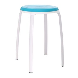 axentia Badhocker Farbe w&auml;hlbar Hocker &Oslash;30x47cm Sitzhocker Kunststoff Duschhocker 110kg, Farbe:t&uuml;rkis