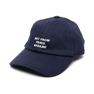 Dr&ocirc;le de Monsieur Homme, Accessoires, Bleu, Taille: ONE Size Casquette en Coton Not From Paris