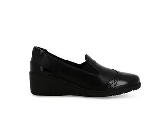 Melluso Mocassin Confortable pour Femme en Cuir Noir Souple et Cuir Verni k91615z 42