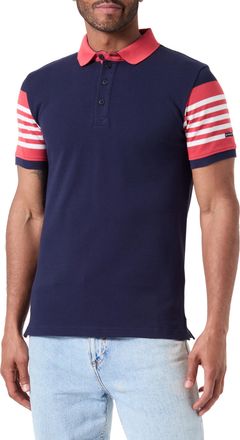 Armor Lux Herren Kurzärmeliges Poloshirt mit Abzeichen Polohemd, Marine Deep, 56