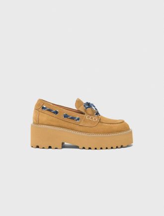 Maje Mokassins Aus Wildleder Mit Plateau - Beige - Maje