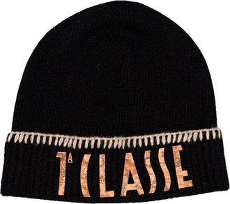 Alviero Martini 1A Classe Femme, Accessoires, Noir, Taille: ONE Size Bonnet en m&eacute;lange de cachemire avec point de feston