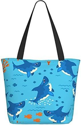 AOOEDM Joli sac &agrave; provisions pour femme Sharks 33 x 27,9 x 17,8 cm. Le cadeau parfait pour la Saint-Valentin. Cest de la Saint-Valentin pour maman, fille, &eacute;p