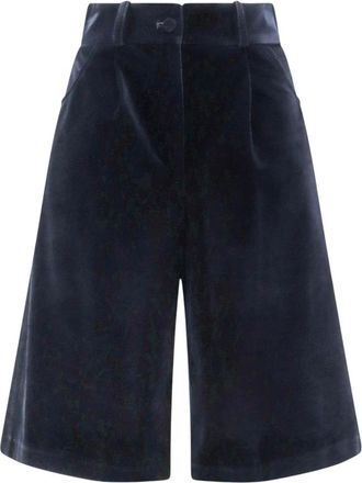 Actualee Samt-Bermuda-Shorts - - Shorts - Damen - Blau - L