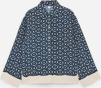 Arket Bluse Mit Print -Blau