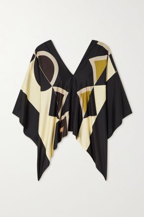 Louisa Parris Haut En Serge De Soie Imprim&eacute;e The Majorca - Noir