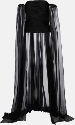 Valentino Off-Shoulder-Top aus Seidenchiffon